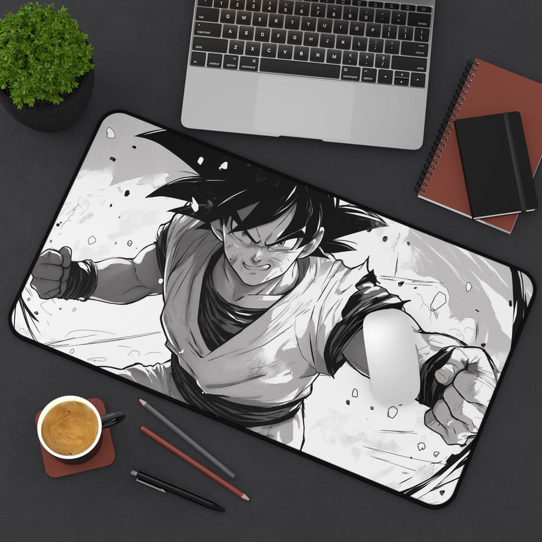 Anime Desk Mat, Goku Design, Gaming Desk Accessories, Mouse Pad, Office ...