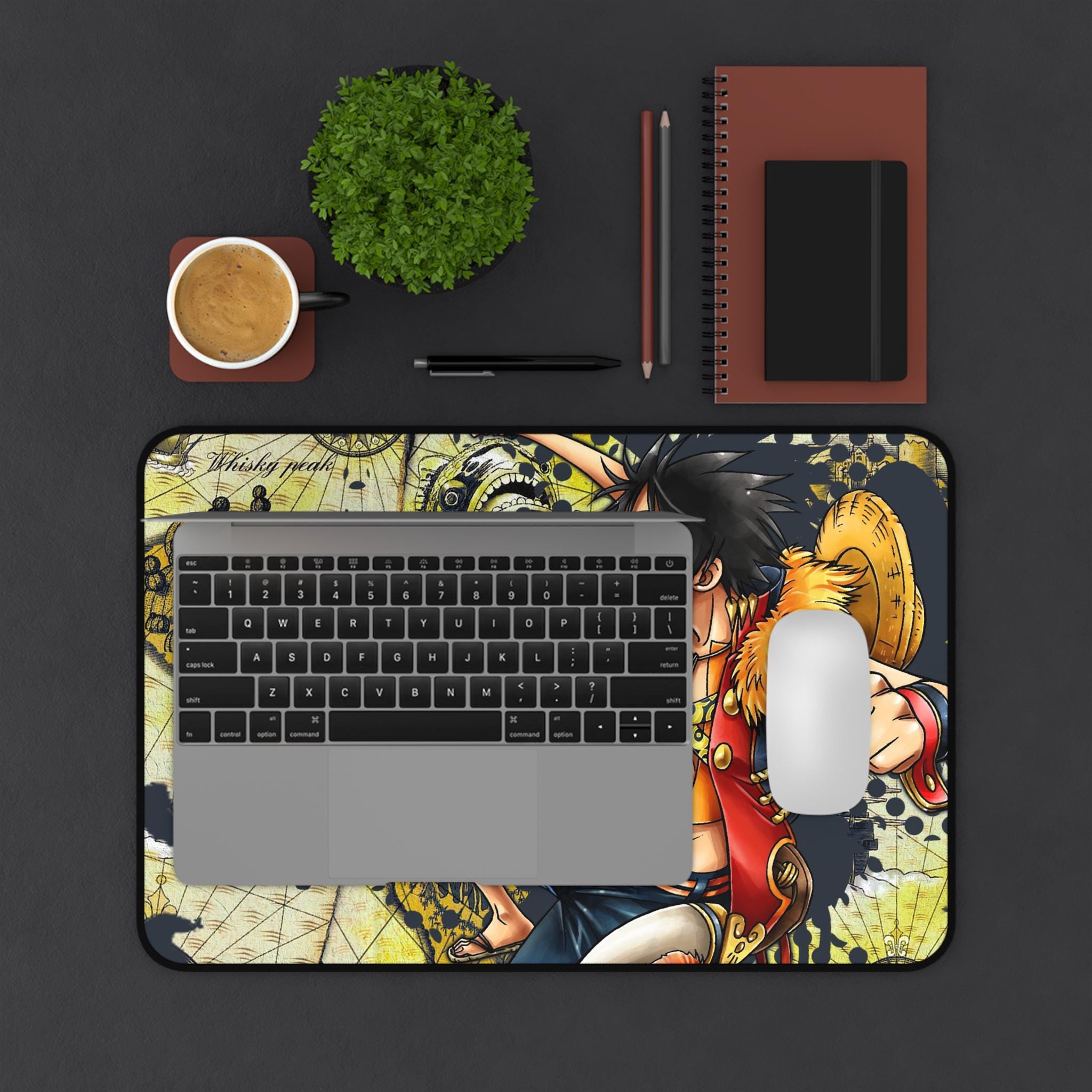 Anime Desk Mat, One Piece Monkey D Luffy Adventure Computer Mouse Pad ...
