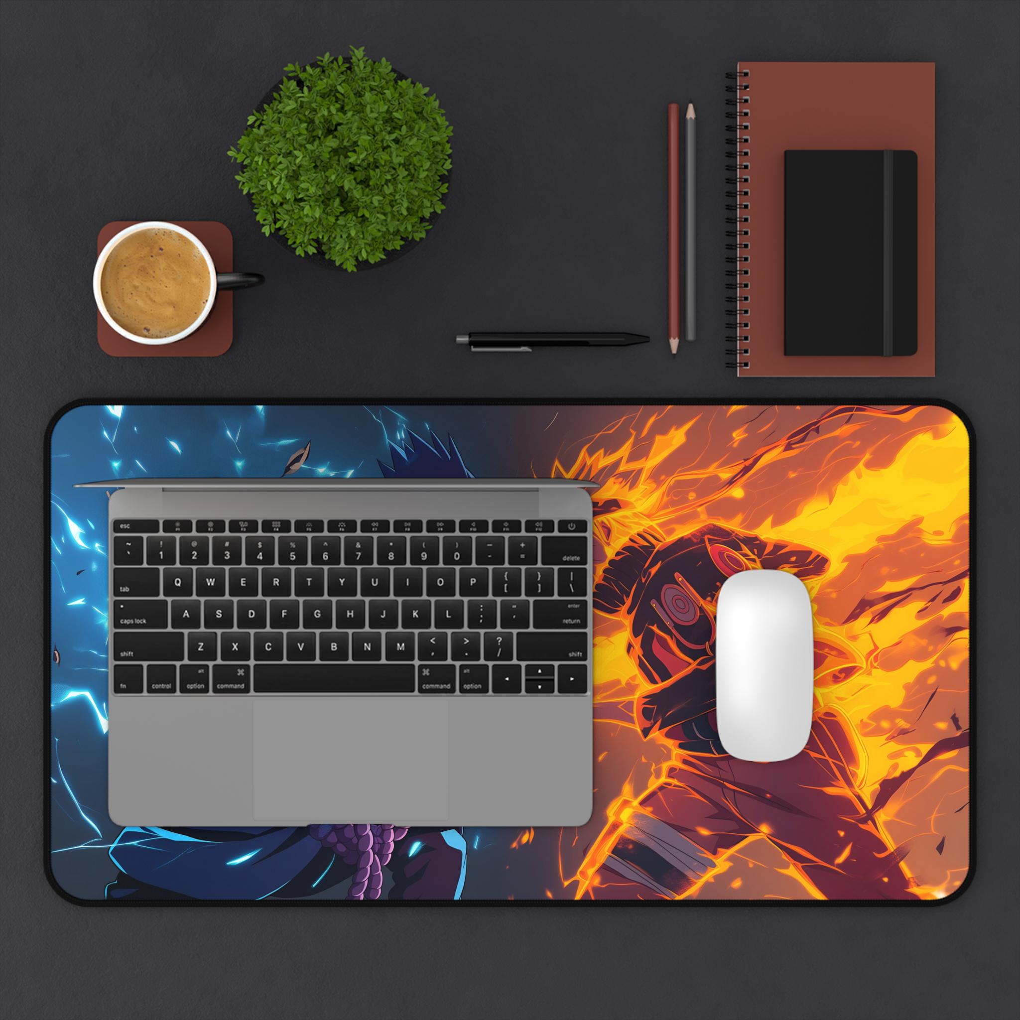 Anime Desk Mat, Naruto Sasuke Design, Gaming Pad, Keyboard Mouse Pad ...