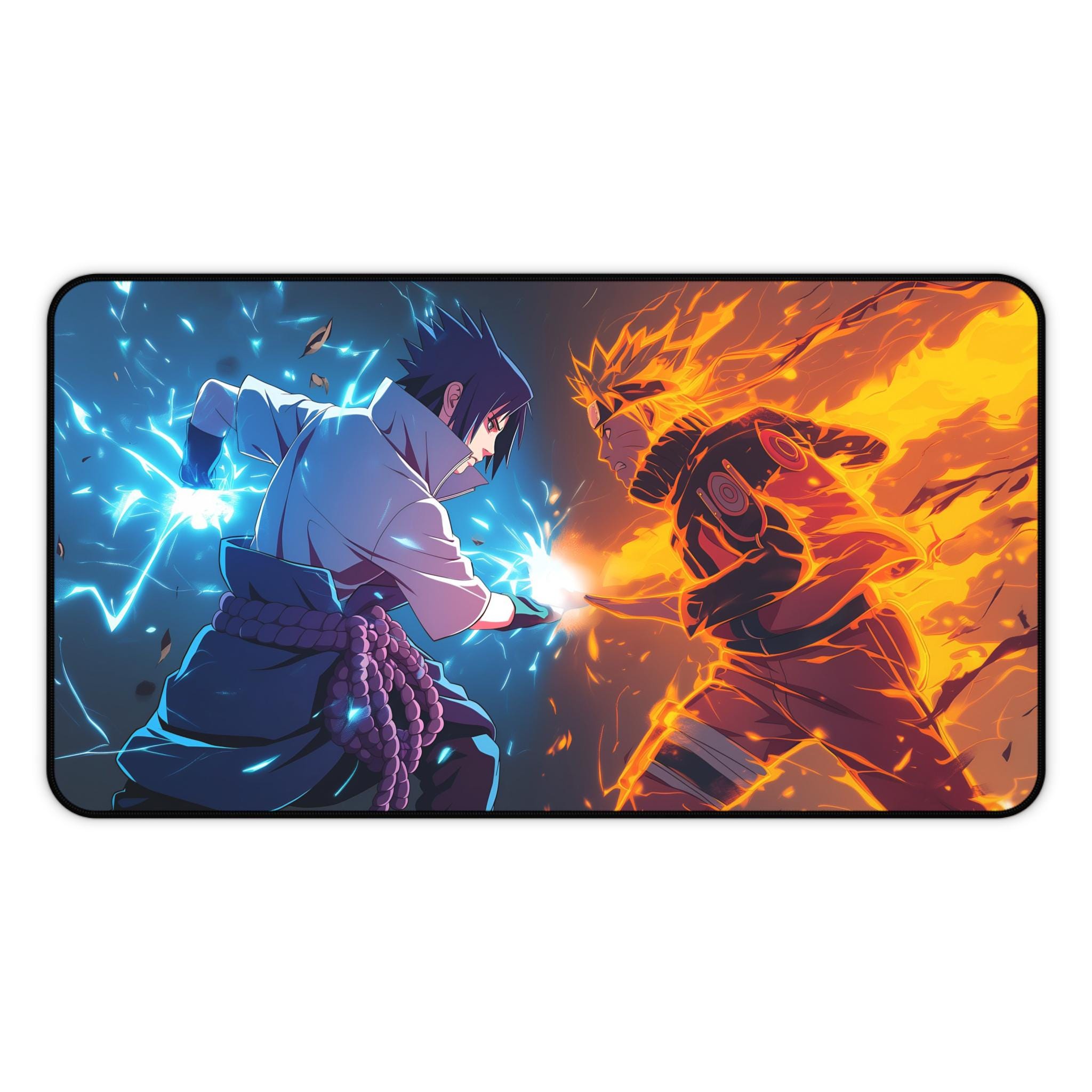 Anime Desk Mat, Naruto Sasuke Design, Gaming Pad, Keyboard Mouse Pad ...