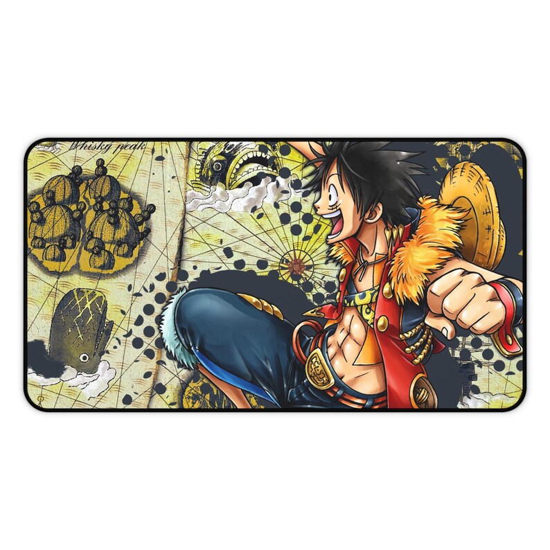 Anime Desk Mat, One Piece Monkey D Luffy Adventure Computer Mouse Pad ...