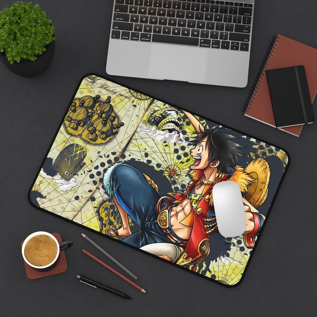 Anime Desk Mat, One Piece Monkey D Luffy Adventure Computer Mouse Pad ...