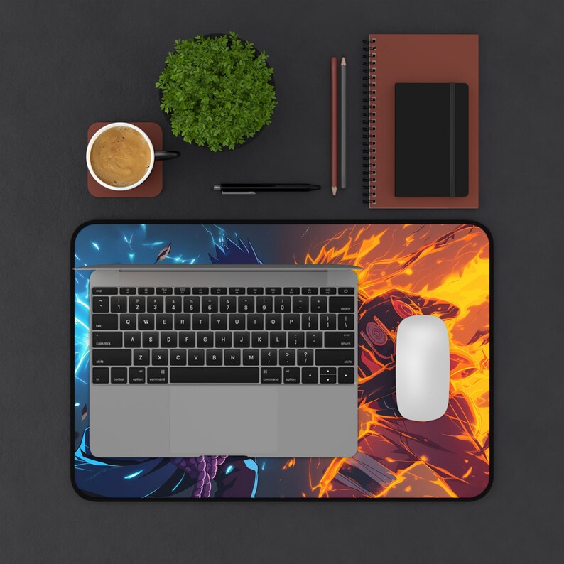 Anime Desk Mat, Naruto Sasuke Design, Gaming Pad, Keyboard Mouse Pad ...