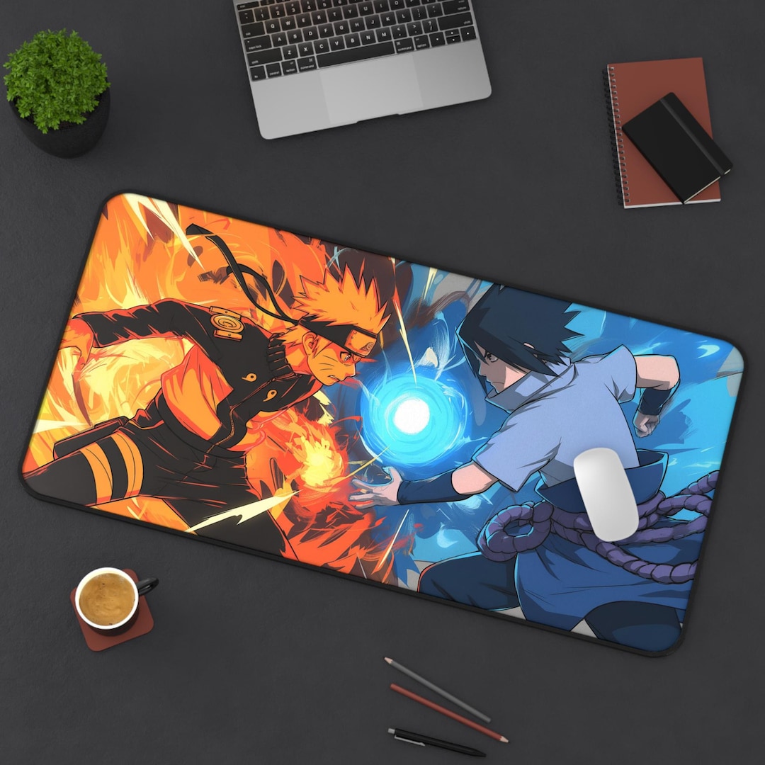 Anime Gaming Desk Mat, Naruto and Sasuke Design, Mouse Pad, Gaming ...