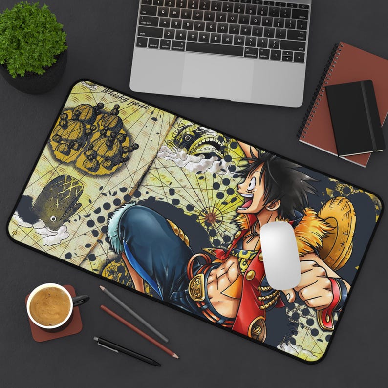 Anime Desk Mat, One Piece Monkey D Luffy Adventure Computer Mouse Pad ...