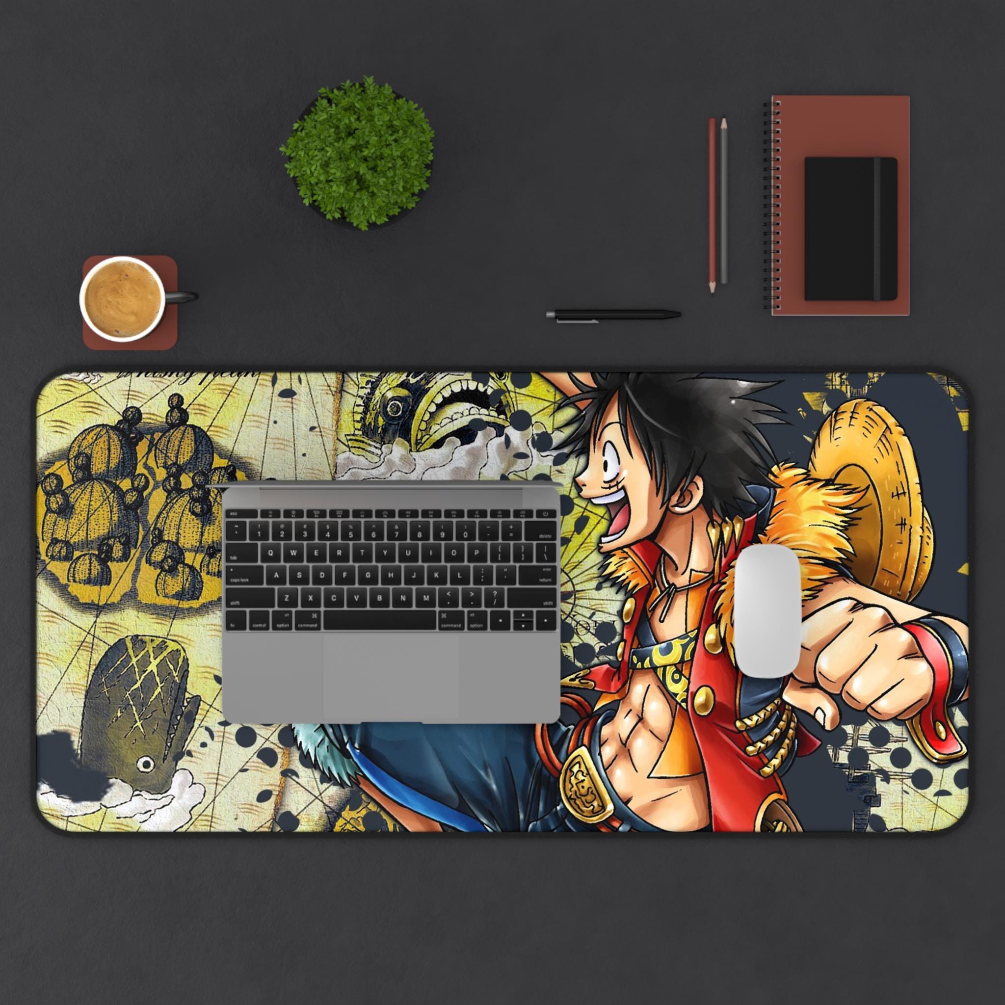 Anime Desk Mat, One Piece Monkey D Luffy Adventure Computer Mouse Pad ...
