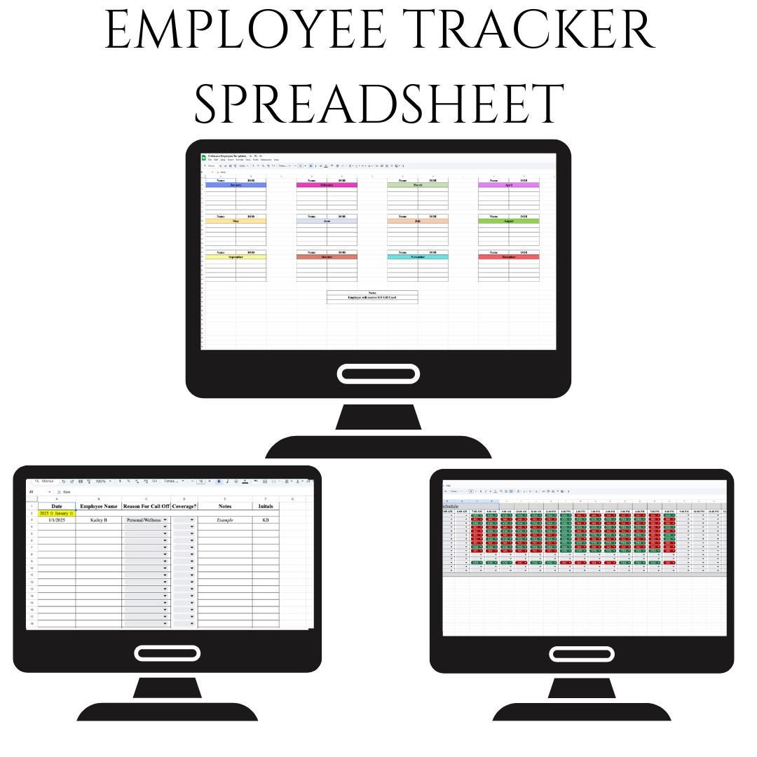 Employee Tracker Google Sheets Template | Call-offs, Birthdays ...