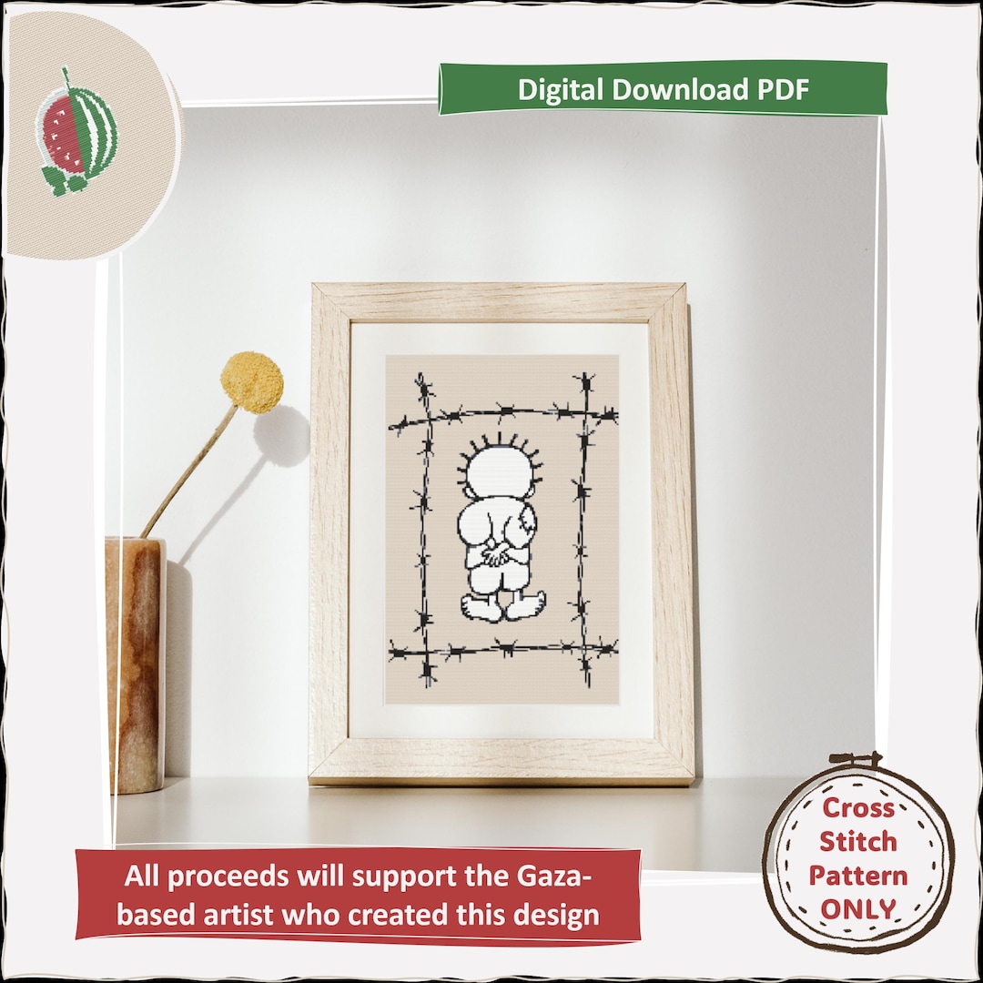 Handala | Hanzala | Tatreez | Modern | Embroidery | Wall Art | Cross Stitch Pattern | Instant ...