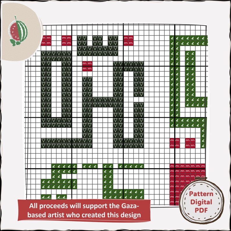 Gaza Cities and Villegas | Palestine | Embroidery | Wall Art | Cross ...