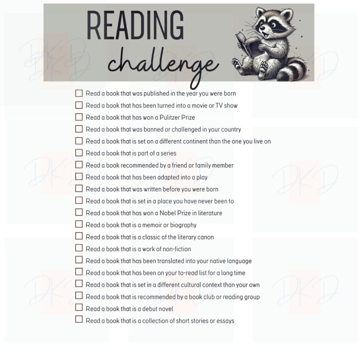 Reading Challenge & Book Review Printable (digital Download) - Etsy