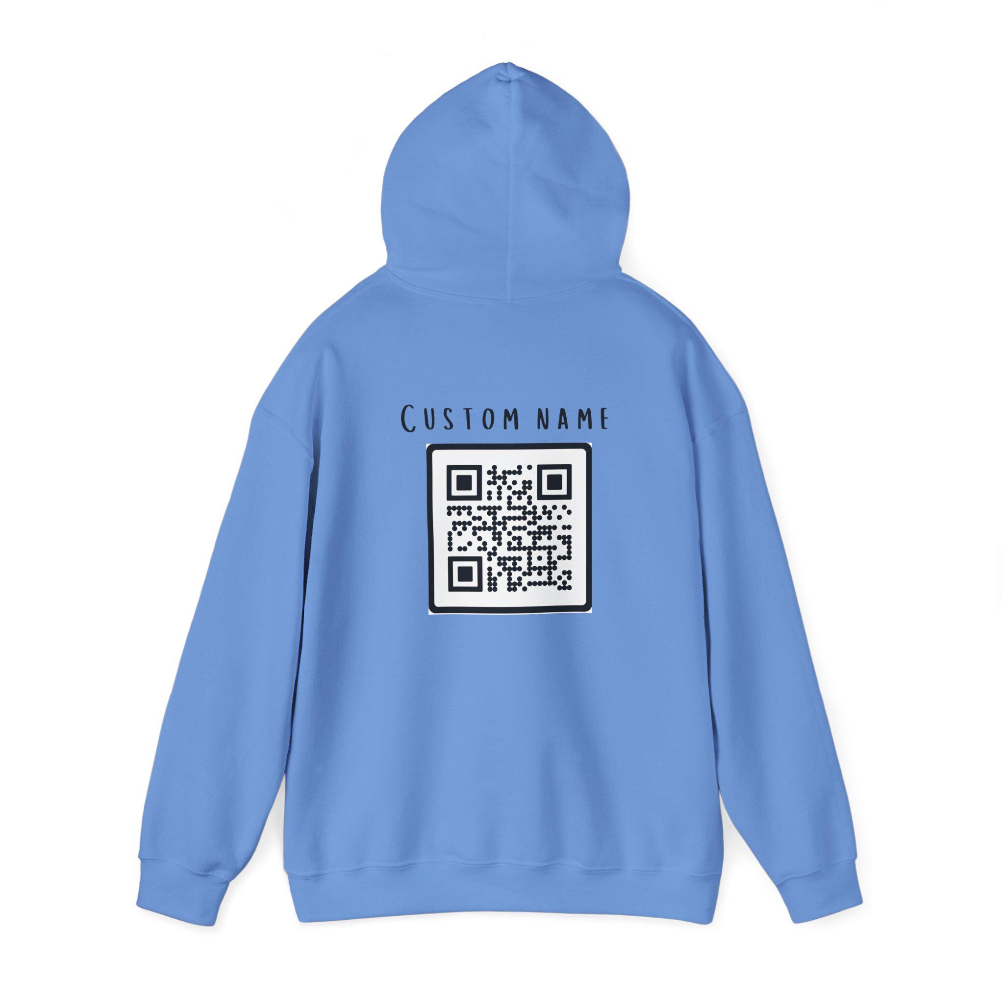 Custom QR Code Hoodie Scannable Design for Business, Socials, or ...