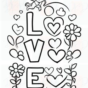 Valentines Coloring Pages for Kids-2 Printable Sheets - Preschool ...