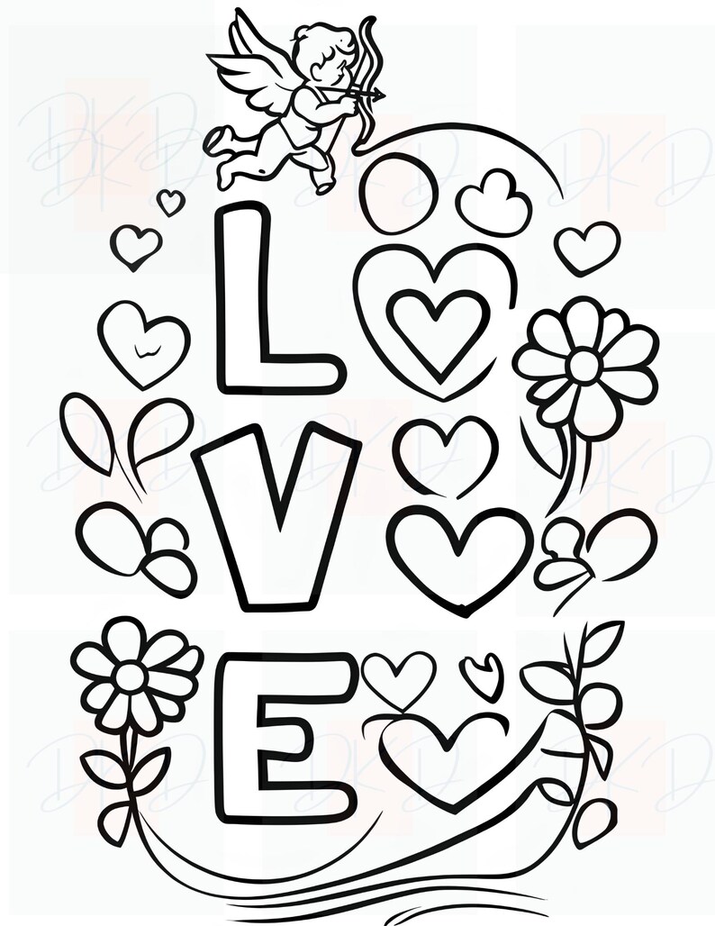 Valentines Coloring Pages for Kids-2 Printable Sheets - Preschool ...