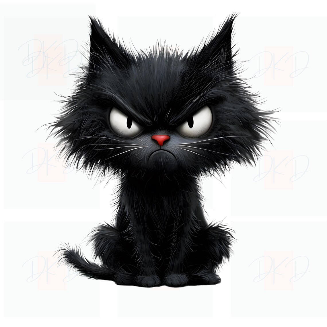 Printable Frazzled Black Cat-png File for Sublimation Printing|cat ...