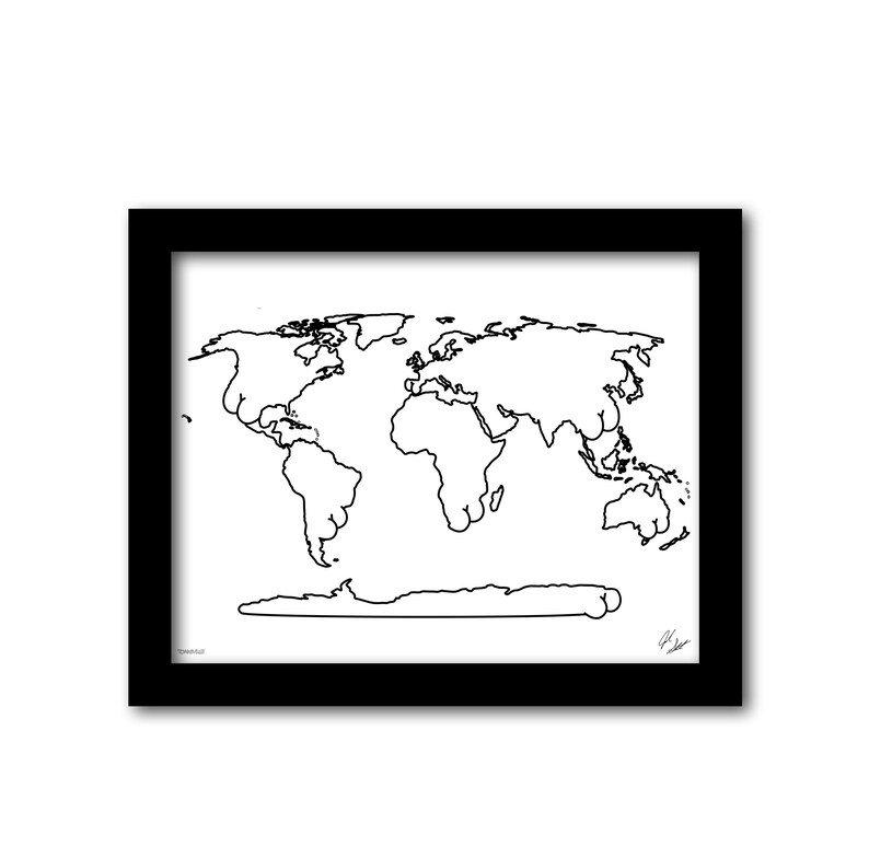 World Map Gluteus Maximus Artwork Gift Wall Decor - Etsy