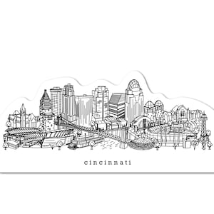 Cincinnati Ohio Minimalist Skyline Waterproof Sticker - Etsy