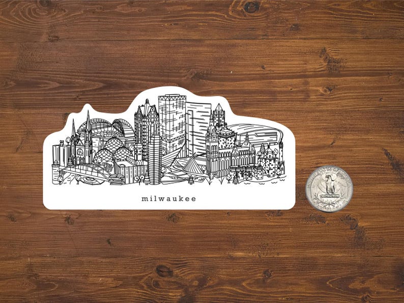 Milwaukee Wisconsin Minimalist Skyline Waterproof Sticker - Etsy