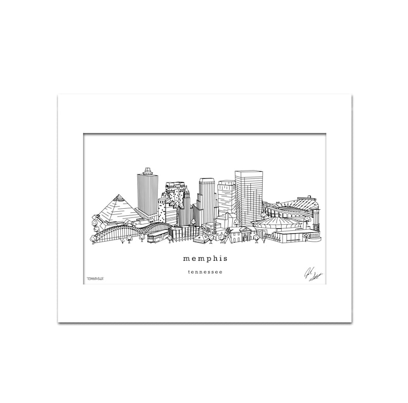 Memphis Tennessee Skyline Artwork Graduation Gift Wall Decor - Etsy