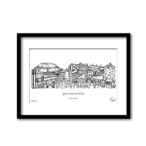 Gainesville Florida Skyline Artwork Graduation Gift Wall Decor - Etsy