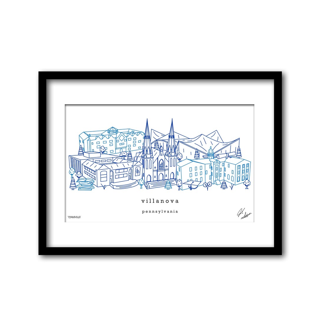 Villanova Pennsylvania Skyline Artwork Graduation Gift Wall Decor - Etsy