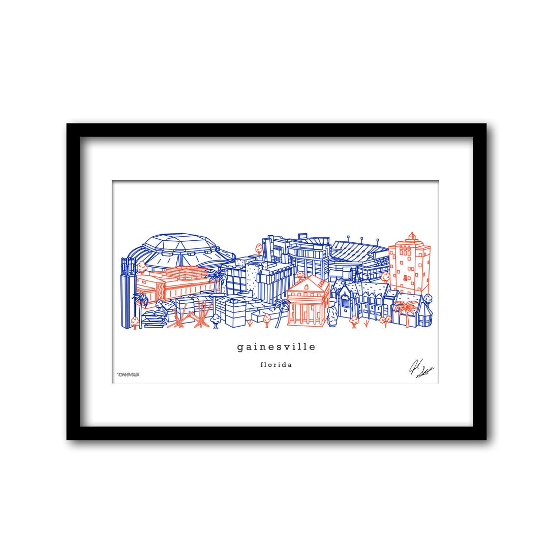 Gainesville Florida Skyline Artwork Graduation Gift Wall Decor - Etsy