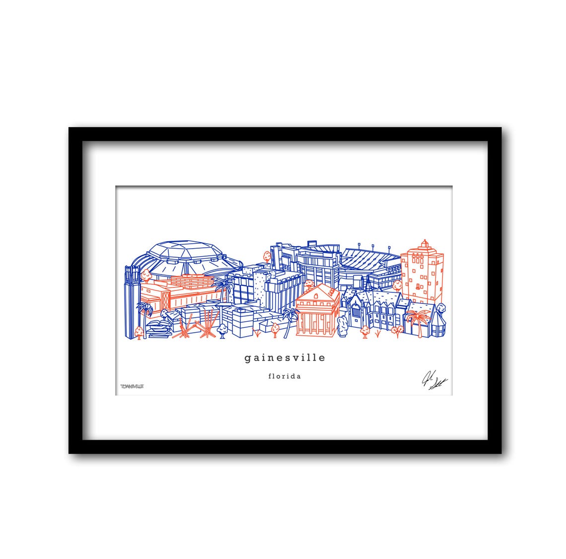 Gainesville Florida Skyline Artwork Graduation Gift Wall Decor - Etsy