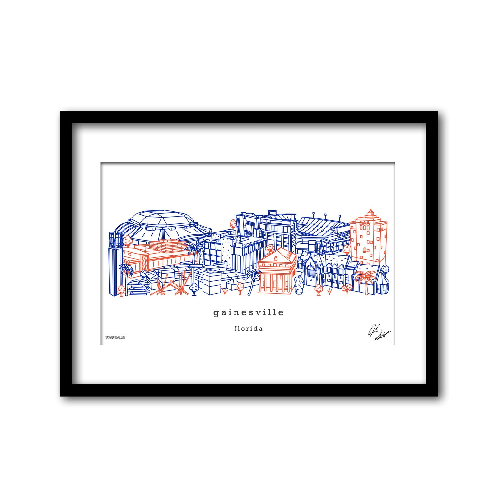 Gainesville Florida Skyline Artwork Graduation Gift Wall Decor - Etsy