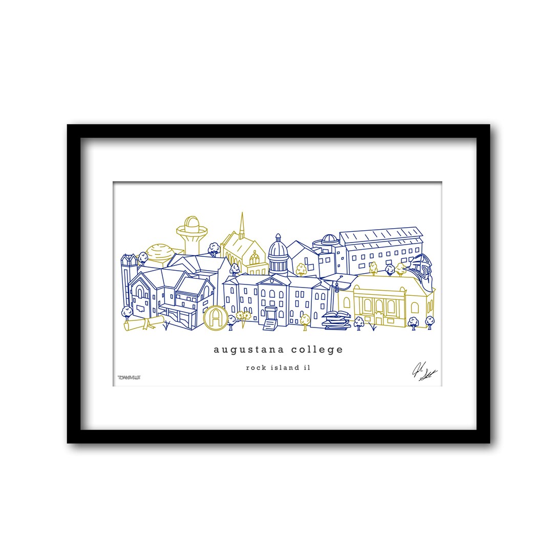 Augustana College Campus Skyline Artwork Graduation Gift Wall Decor - Etsy
