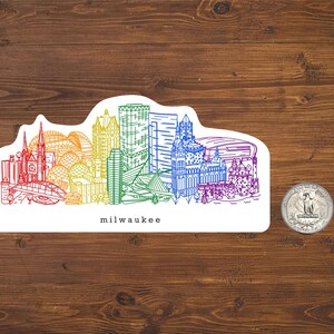 Milwaukee Wisconsin Minimalist Skyline Waterproof Sticker - Etsy