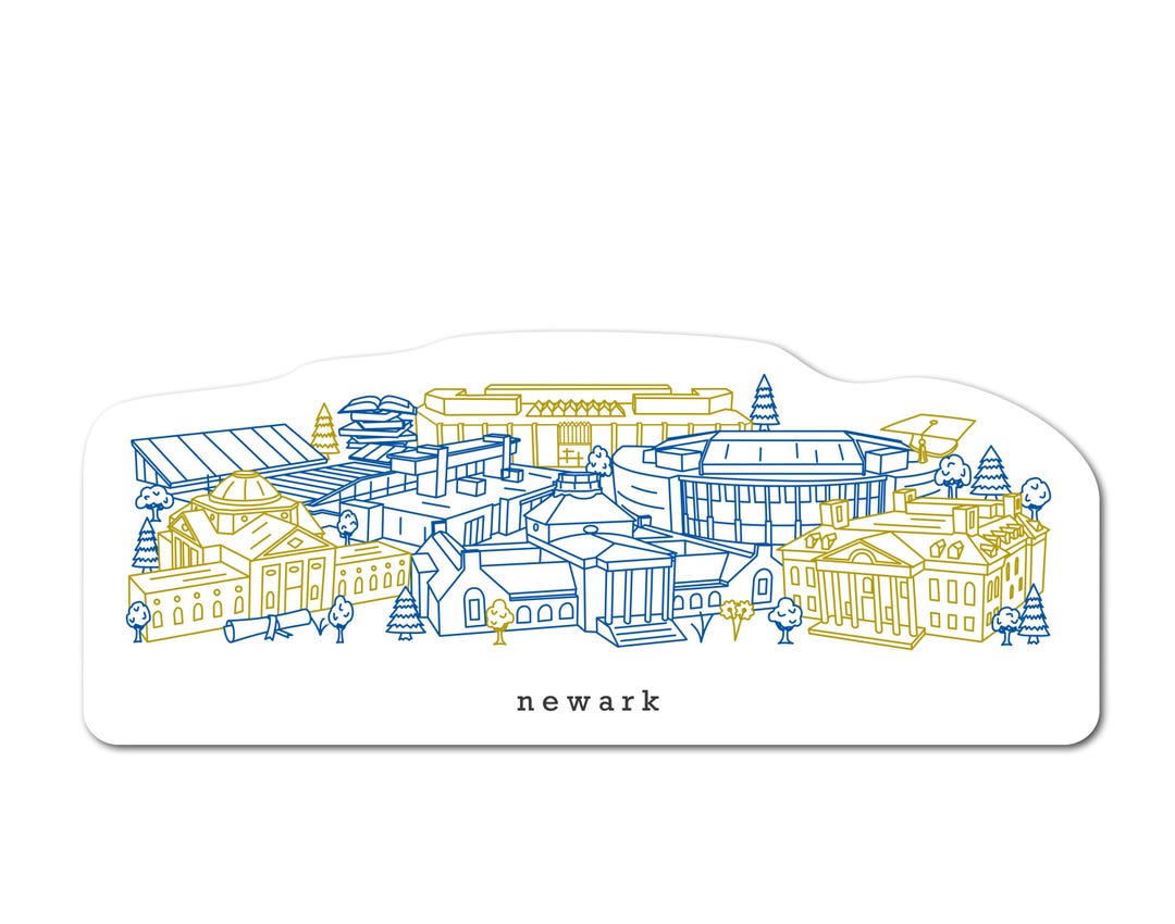 Newark Delaware Minimalist Skyline Waterproof Sticker - Etsy