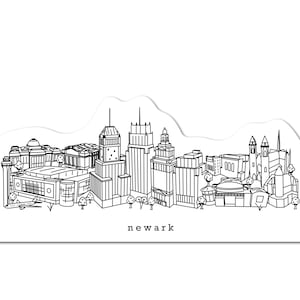 Newark New Jersey Minimalist Skyline Waterproof Sticker - Etsy