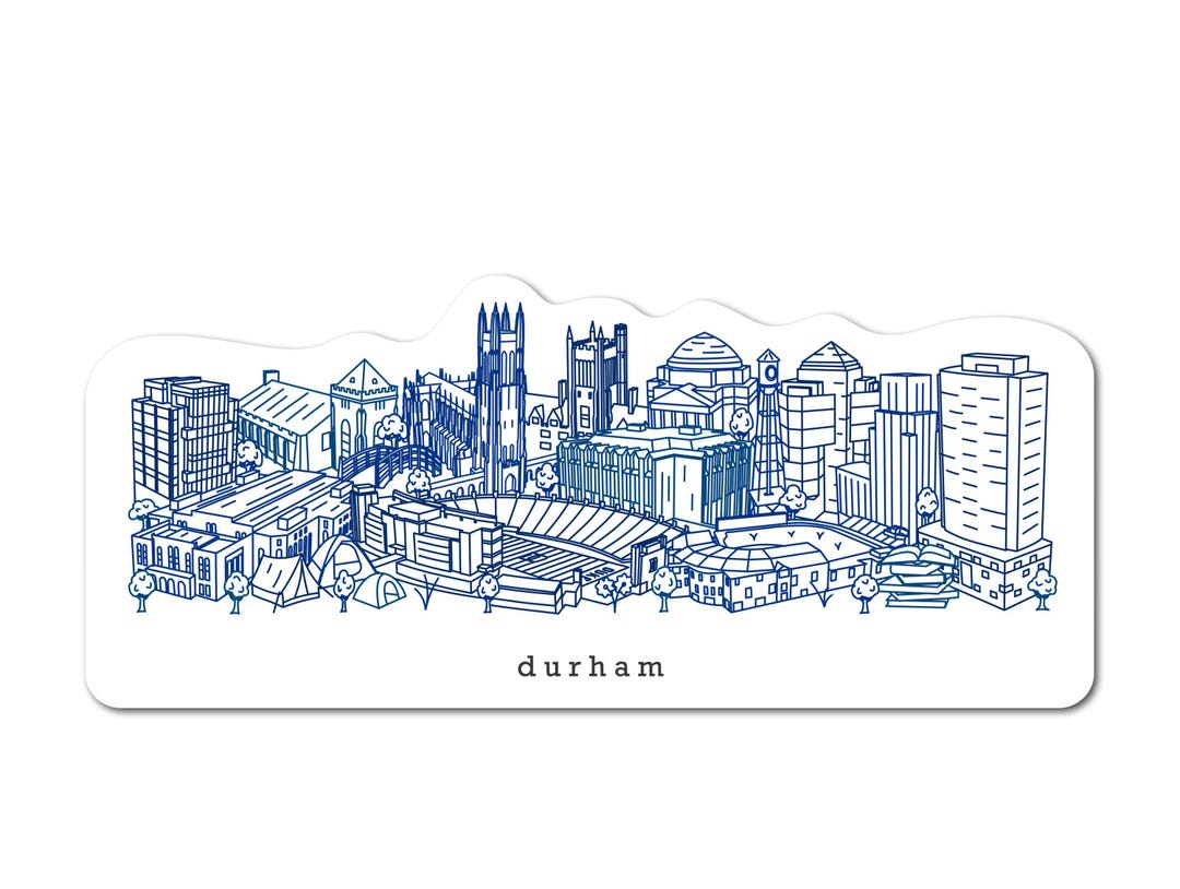 Durham North Carolina Minimalist Skyline Waterproof Sticker - Etsy