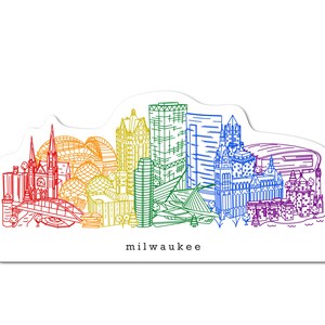 Milwaukee Wisconsin Minimalist Skyline Waterproof Sticker - Etsy