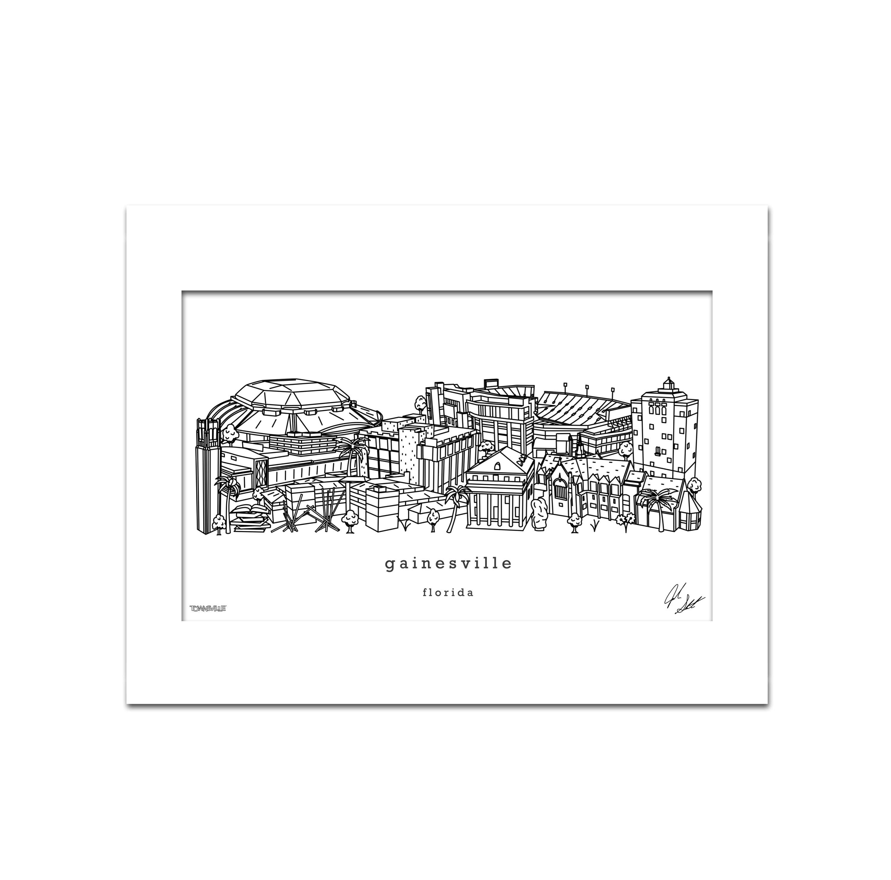 Gainesville Florida Skyline Artwork Graduation Gift Wall Decor - Etsy