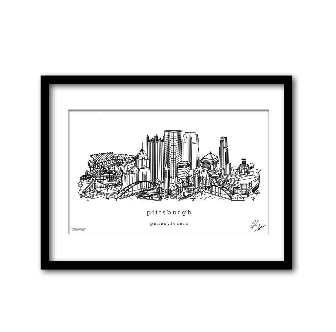 Pittsburgh Pennsylvania Skyline Artwork Graduation Gift Wall Decor - Etsy