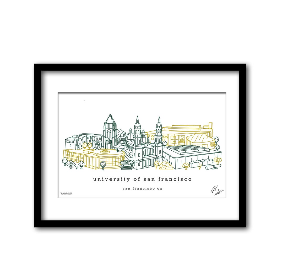 University of San Francisco Campus Skyline Artwork Graduation Gift Wall ...