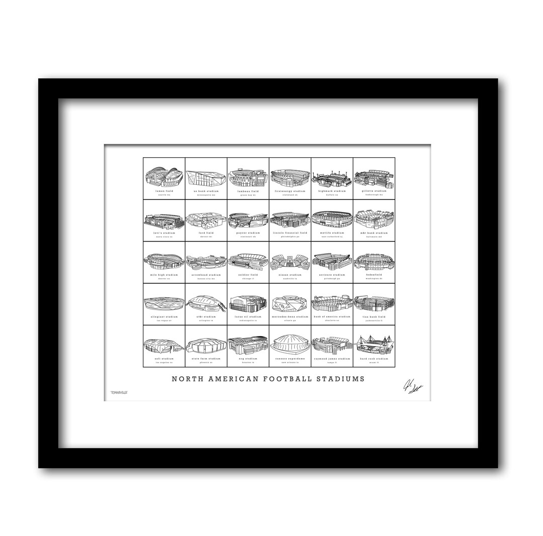 North American Pro Football Stadium Table Artwork Gift Wall Decor - Etsy