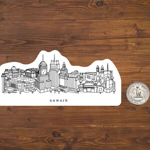 Newark New Jersey Minimalist Skyline Waterproof Sticker - Etsy