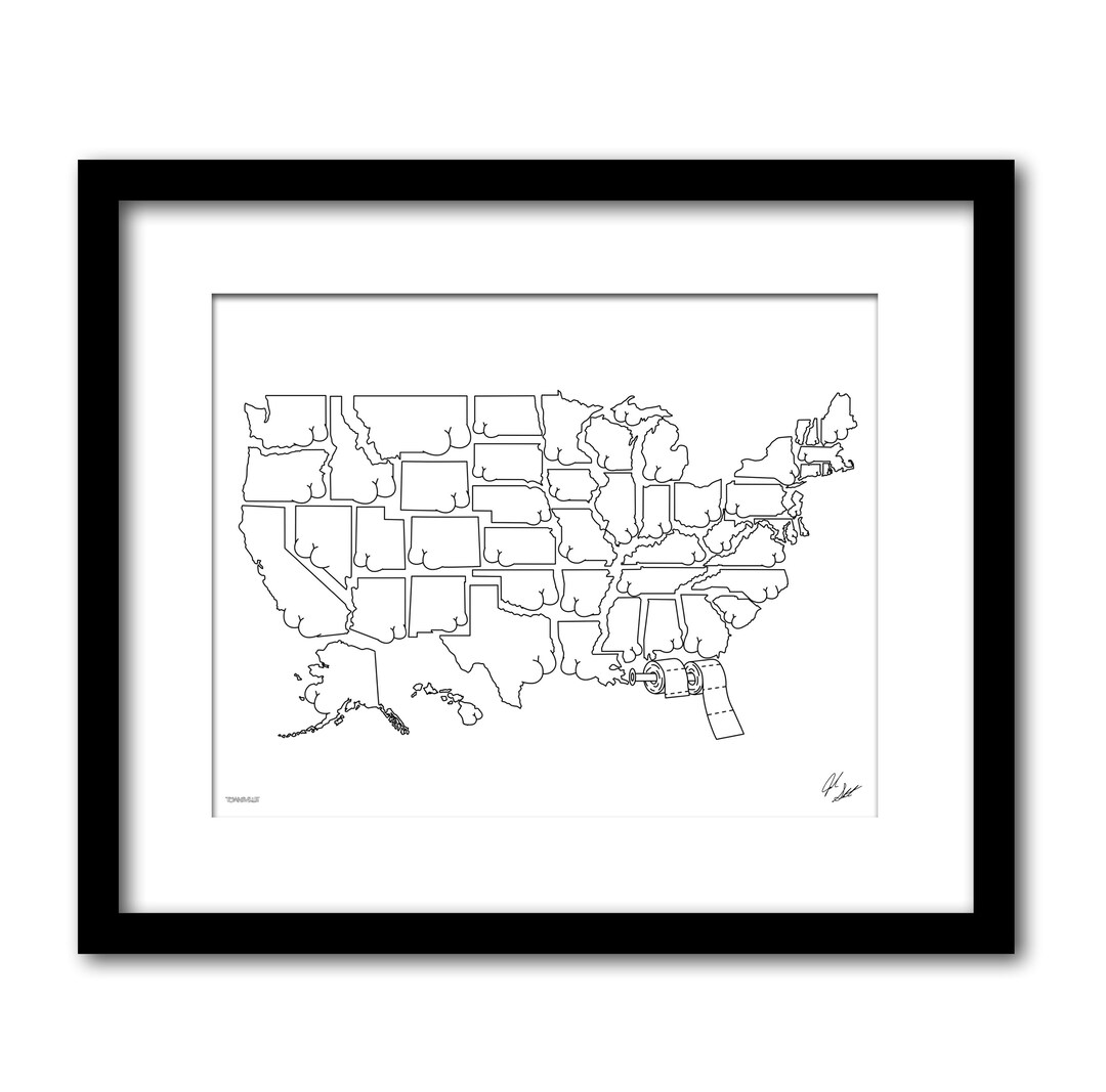 United States Gluteus Maximus Artwork Gift Wall Decor - Etsy