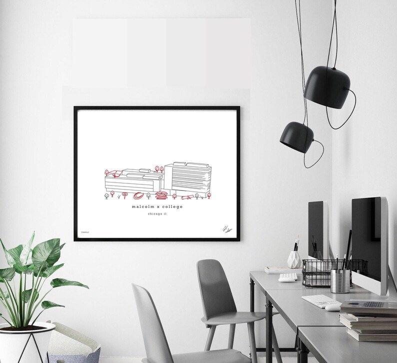 Malcolm X College Campus Skyline Artwork Graduation Gift Wall Decor - Etsy