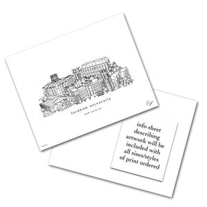 Fordham University Campus Skyline Artwork Graduation Gift Wall Decor - Etsy
