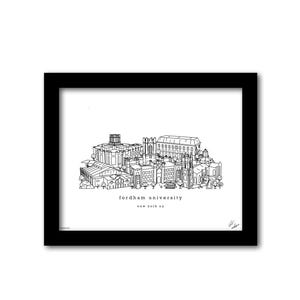 Fordham University Campus Skyline Artwork Graduation Gift Wall Decor - Etsy