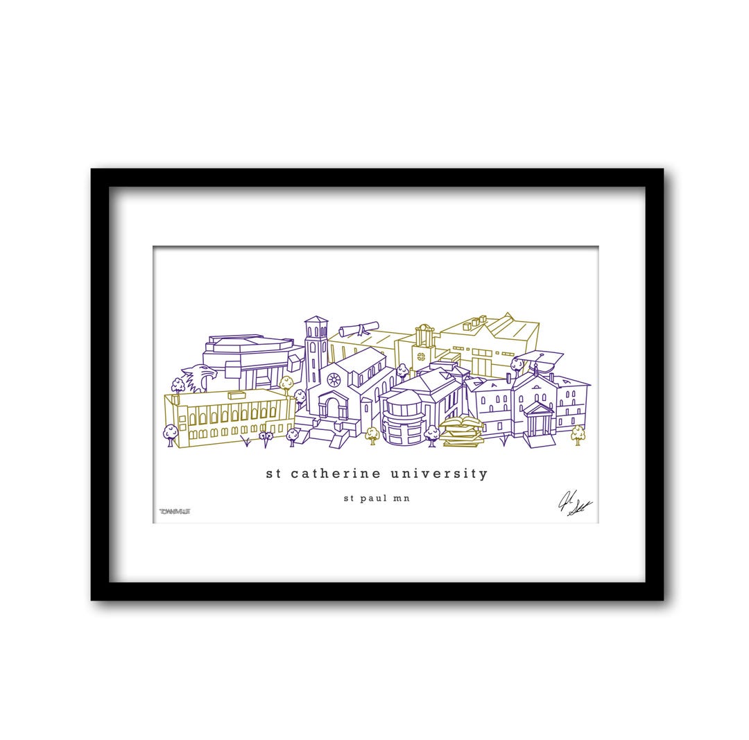 St. Catherine University Campus Skyline Artwork Graduation Gift Wall ...