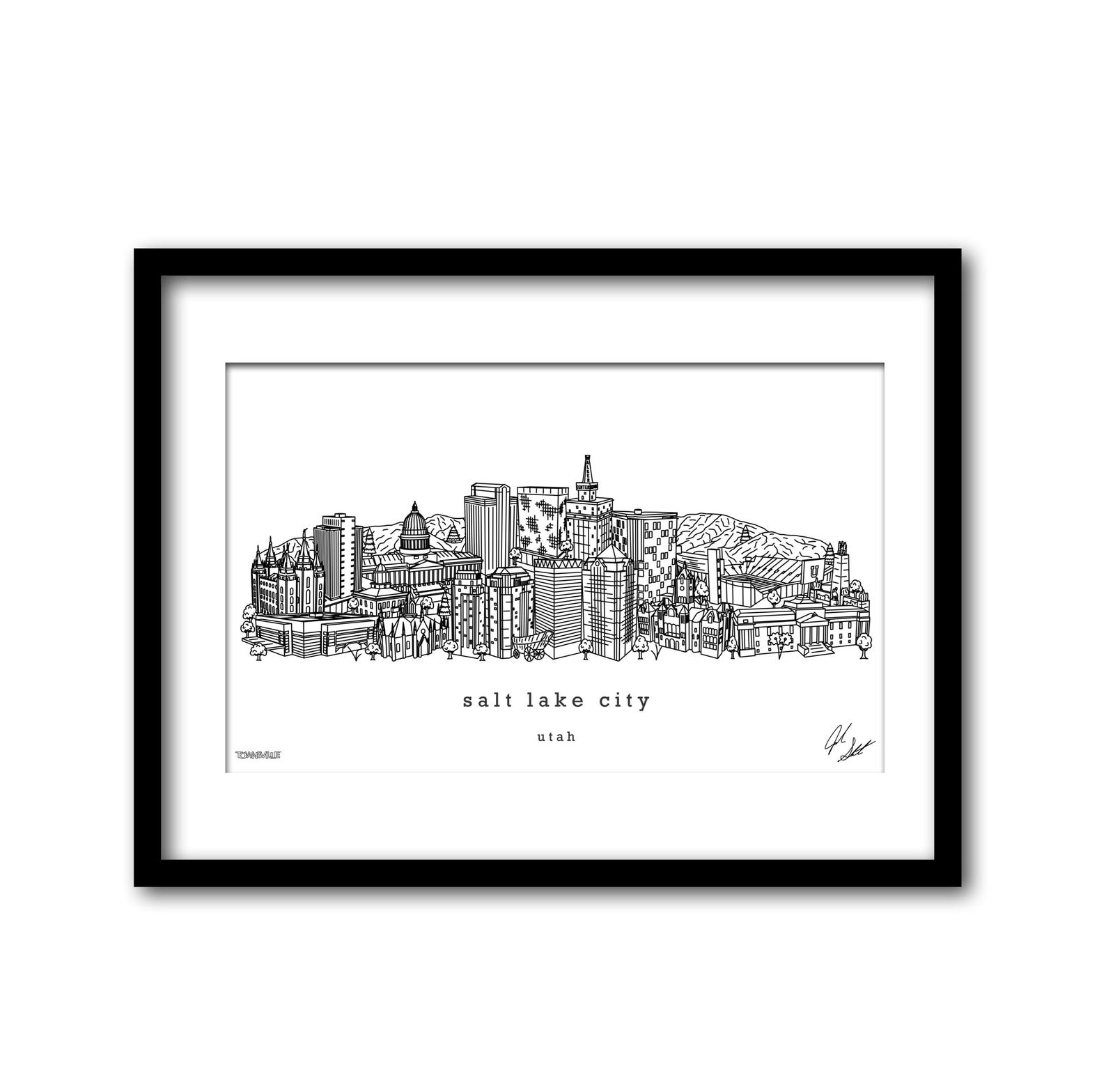 Salt Lake City Utah Skyline Artwork Graduation Gift Wall Decor - Etsy