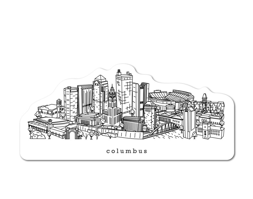 Columbus Ohio Minimalist Skyline Waterproof Sticker - Etsy