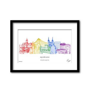 Spokane Washington Skyline Artwork Graduation Gift Wall Decor - Etsy