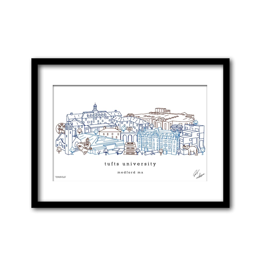 Tufts University Campus Skyline Artwork Graduation Gift Wall Decor - Etsy