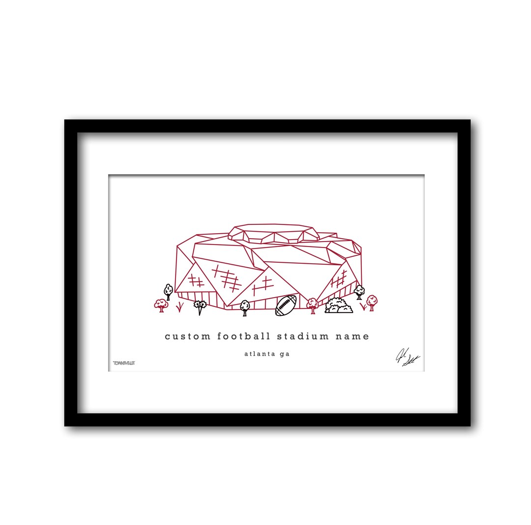 Custom Professional Football Stadium Artwork Gift Wall Decor - Etsy