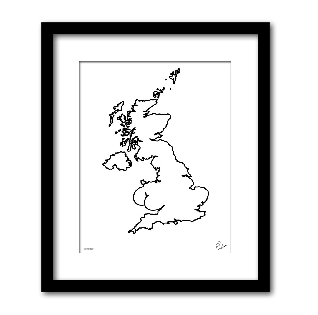 United Kingdom Gluteus Maximus Artwork Gift Wall Decor - Etsy