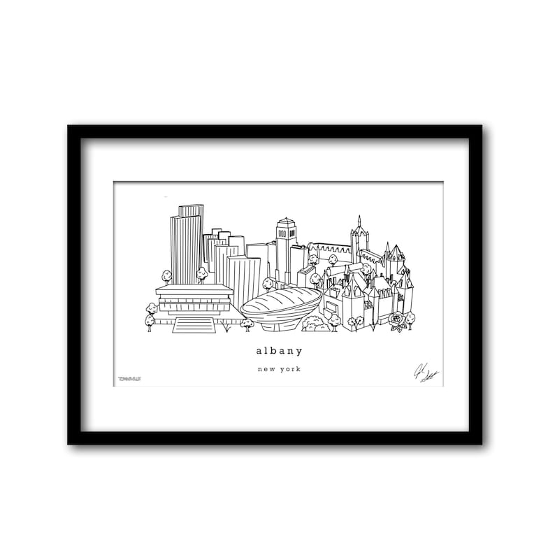 Albany New York Skyline Artwork Graduation Gift Wall Decor - Etsy